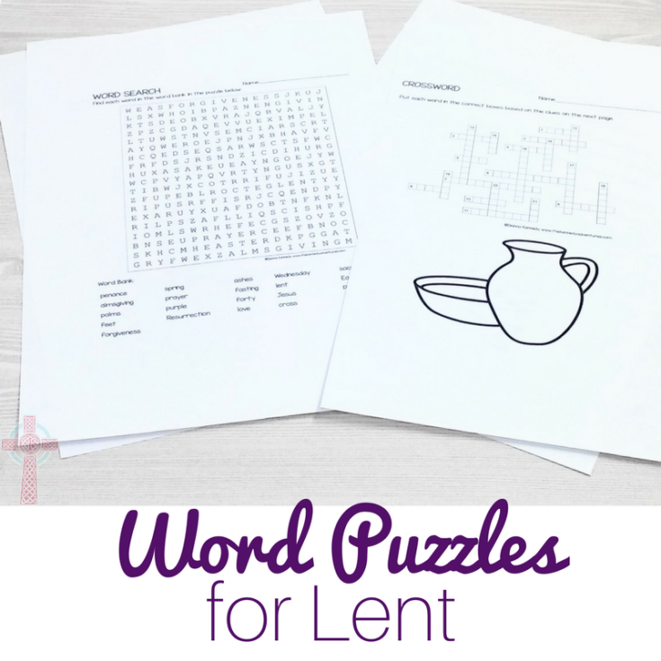 Lent Word Puzzles for Catholic Kids - The Kennedy Adventures!