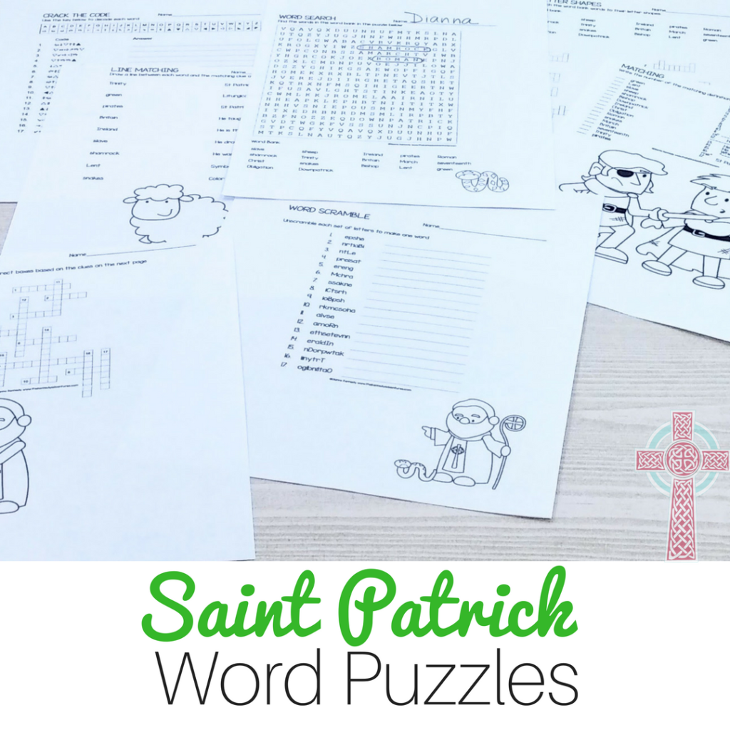 Saint Patrick Word Puzzles for Catholic Kids - The Kennedy Adventures!