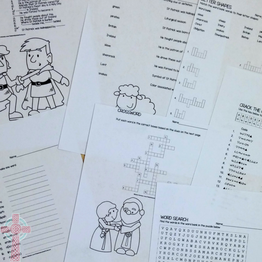 Saint Patrick Word Puzzles for Catholic Kids - The Kennedy Adventures!