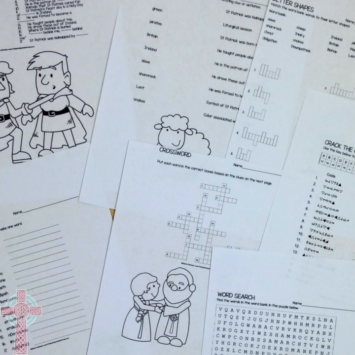 Saint Patrick Word Puzzles for Catholic Kids - The Kennedy Adventures!