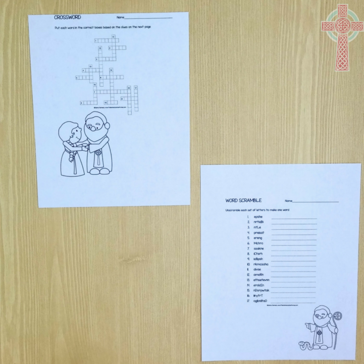 Saint Patrick Word Puzzles for Catholic Kids - The Kennedy Adventures!
