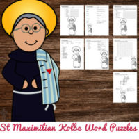 St Maximilian Kolbe Word Puzzles – No Prep Catholic Activity - The ...