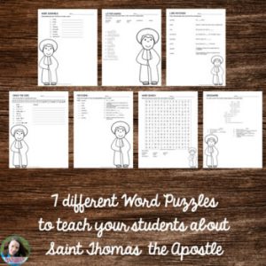 St Thomas the Apostle Word Puzzles – No Prep Catholic Activity - The ...