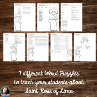St Rose of Lima Word Puzzles – No Prep Catholic Activity - The Kennedy ...