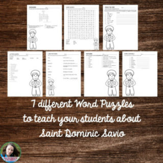 Saint Dominic Savio Word Puzzles - The Kennedy Adventures!