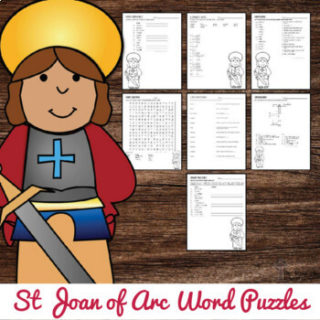 Saint Joan of Arc Word Puzzles - The Kennedy Adventures!