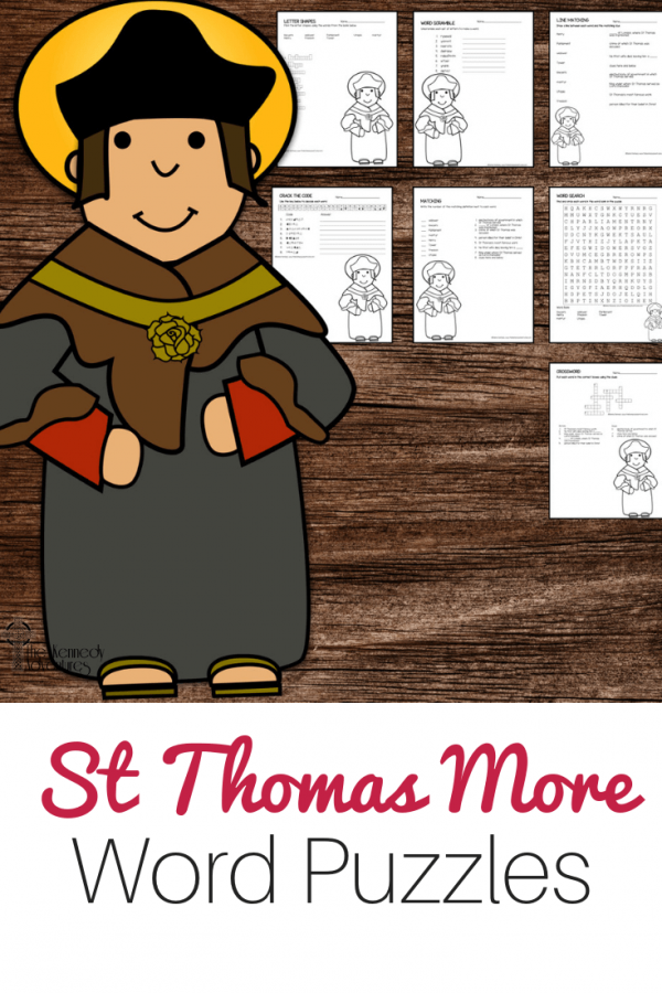 Saint Thomas More Word Puzzles - The Kennedy Adventures!