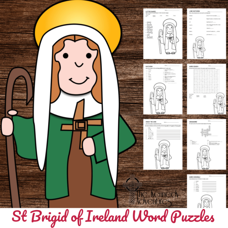 Catholic Saint Word Puzzles – No Prep Activity – St Brigid of Ireland ...