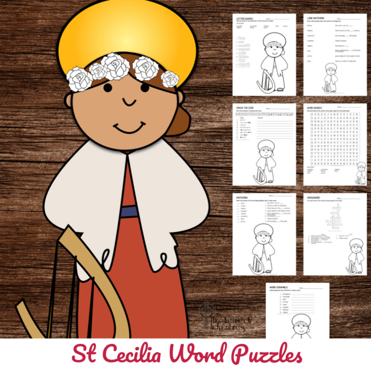 Saint Cecilia Word Puzzles – No Prep Catholic Activity - The Kennedy ...