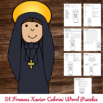 Catholic Saint Word Puzzles – No Prep Activity – St Frances Cabrini ...