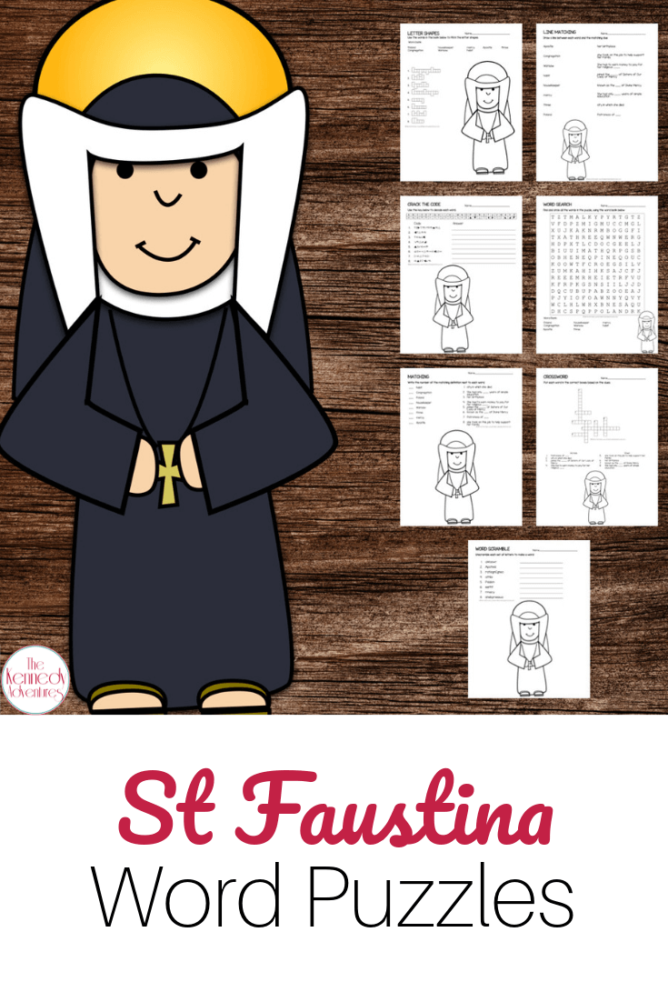 Saint Faustina Word Puzzles