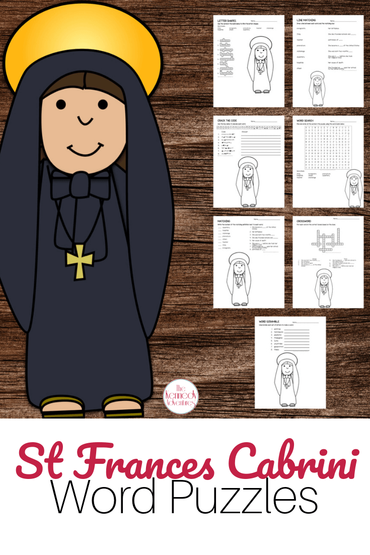 St Frances Cabrini Word Puzzles