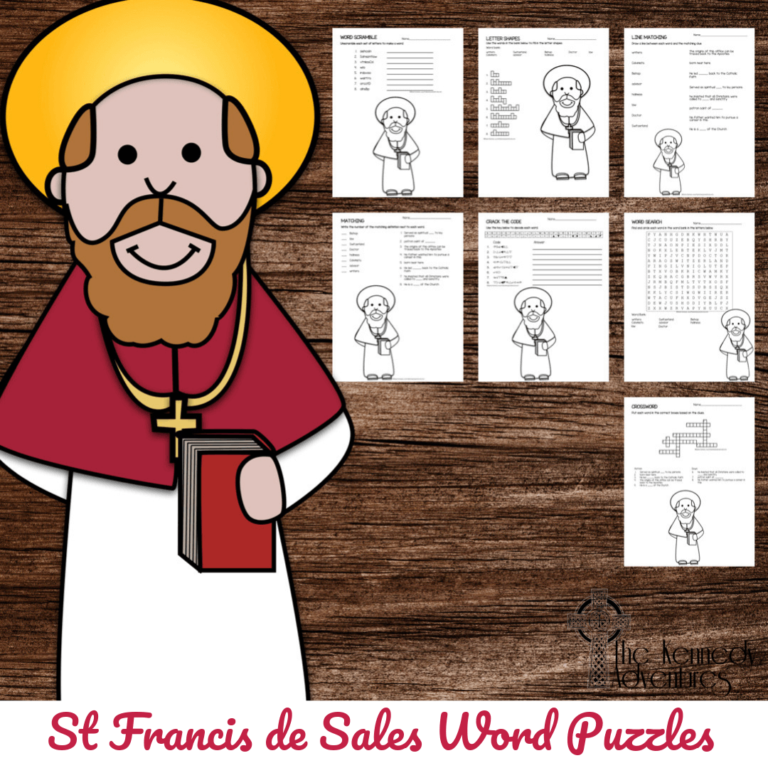 Catholic Saint Word Puzzles – No Prep Activity – St Francis de Sales ...