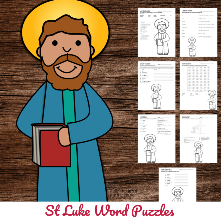 Catholic Saint Word Puzzles – No Prep Activity – St Luke - The Kennedy ...