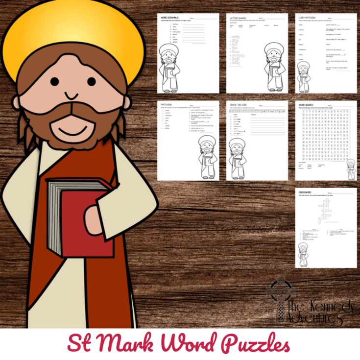 Catholic Saint Word Puzzles – No Prep Activity – St Mark the Evangelist ...