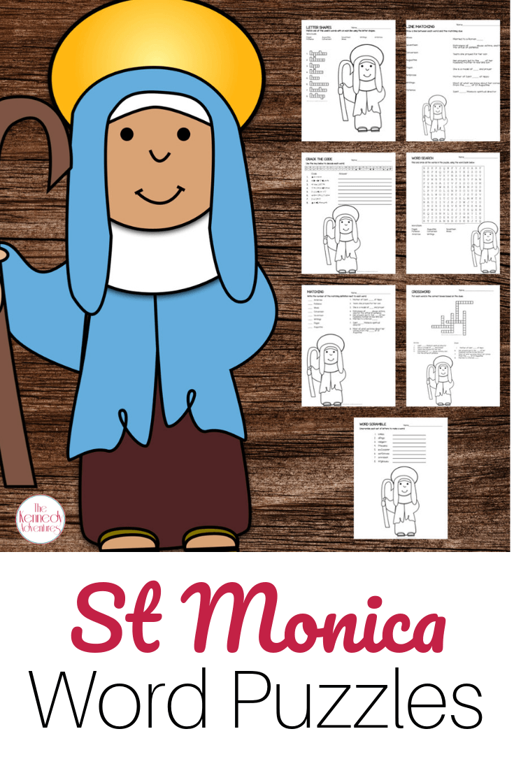 St Monica Word Puzzles for Catholic Kids
