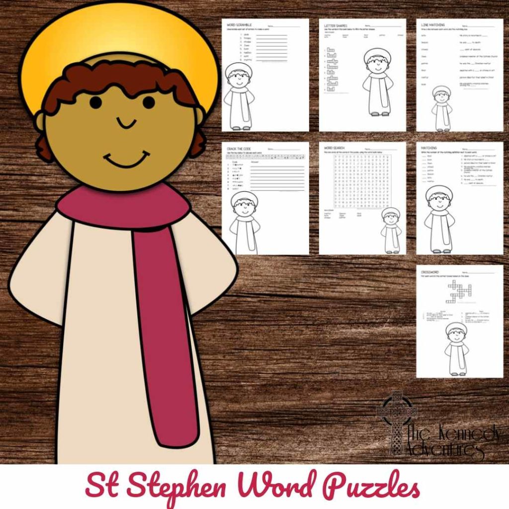 Catholic Saint Word Puzzles – No Prep Activity – St Stephen - The ...